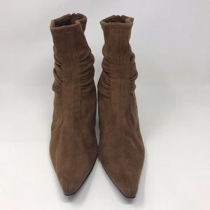 Casual Corner | Shoes | Casual Corner Brown Suede Booties Kitten Heel ...